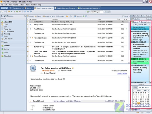 Lotus Notes 8新特性界面_硬件_科技时代_新浪网