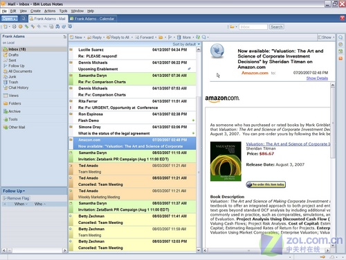 Lotus Notes 8新特性界面_硬件_科技时代_新浪网