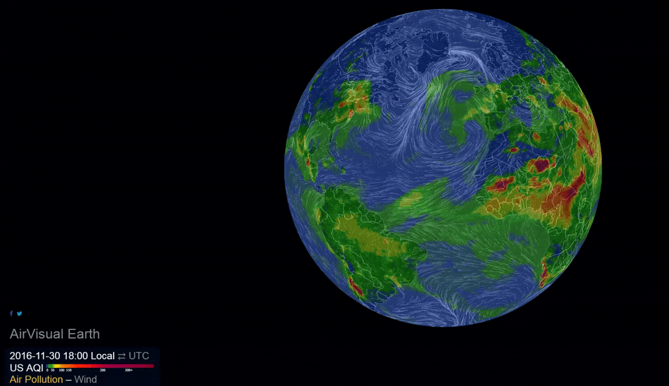 可以实时查看全球空气质量的AirVisual Earth_新浪图片