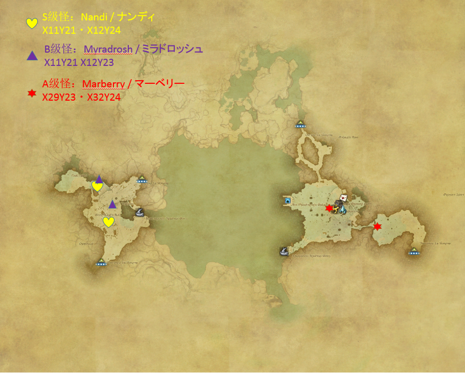 FF14S级及B级狩猎位置地图_新浪游戏_手机新浪网